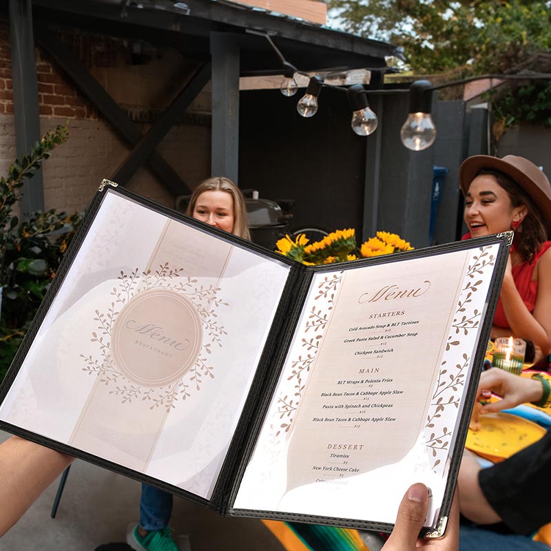 Clear Menu Covers | The Display Outlet