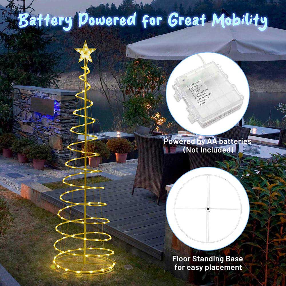3ct Lighted Spiral Xmas Trees Battery Powered 6ft 4ft 3ft – The Display ...
