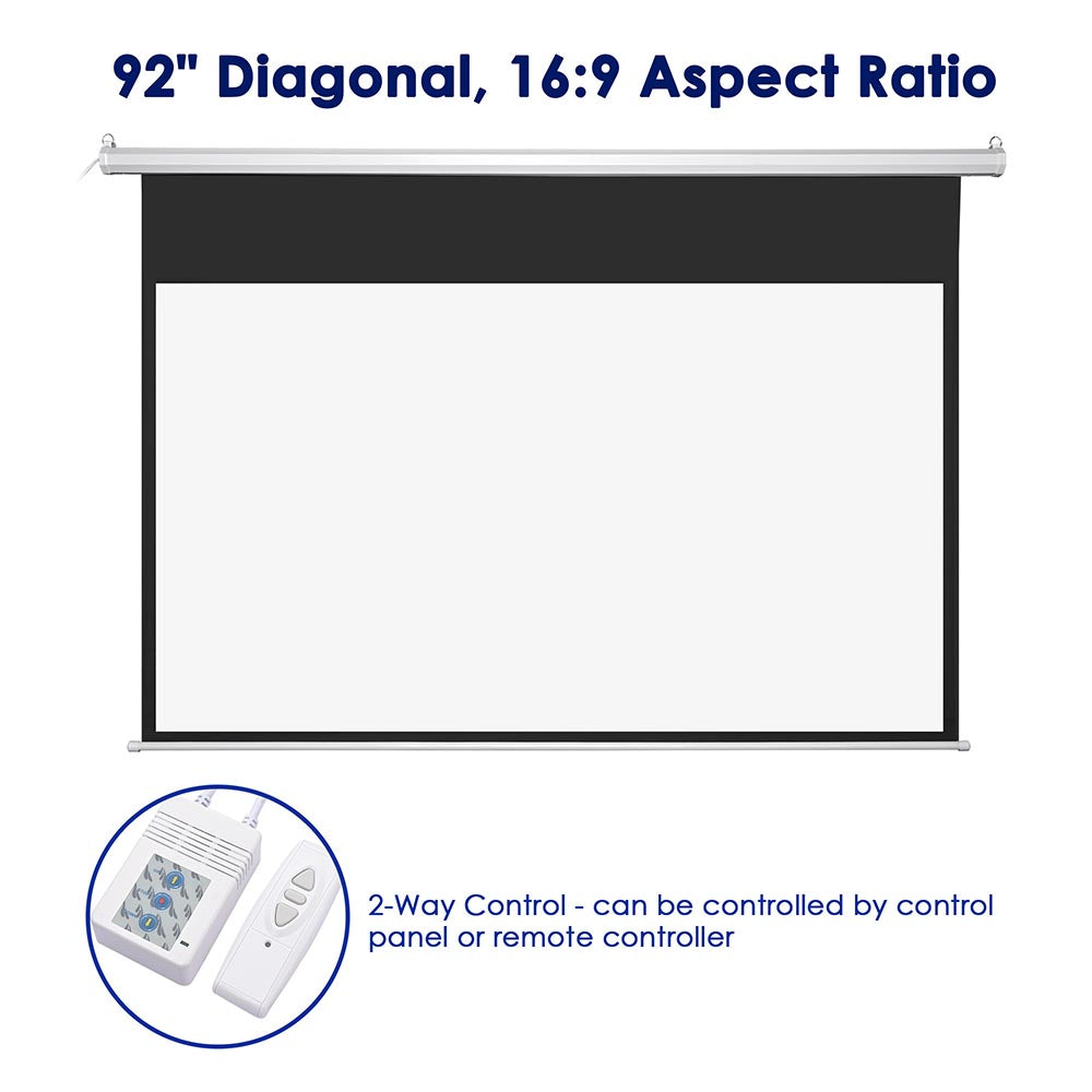 DSP Motorized Projector Screen 92" 16:9 Wall Ceiling