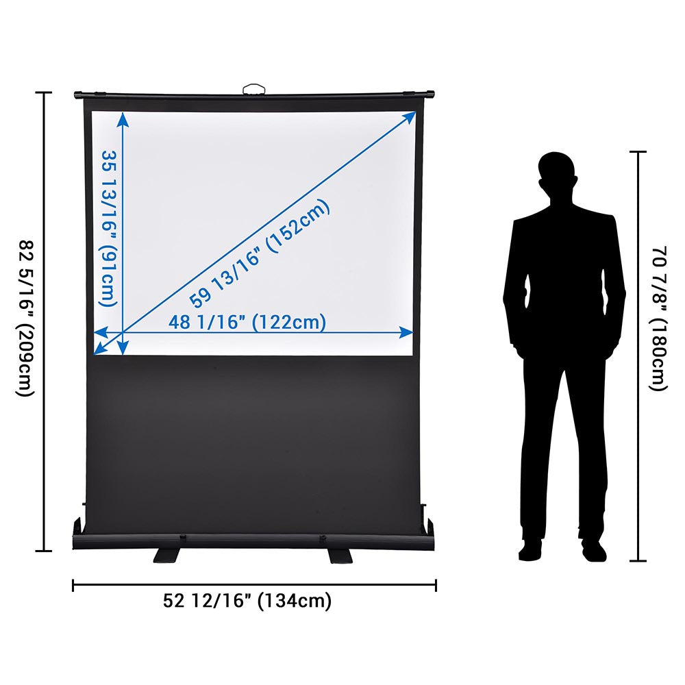 Portable Floor Stand Retractable Projector Screen 60" 4:3 – The Display ...